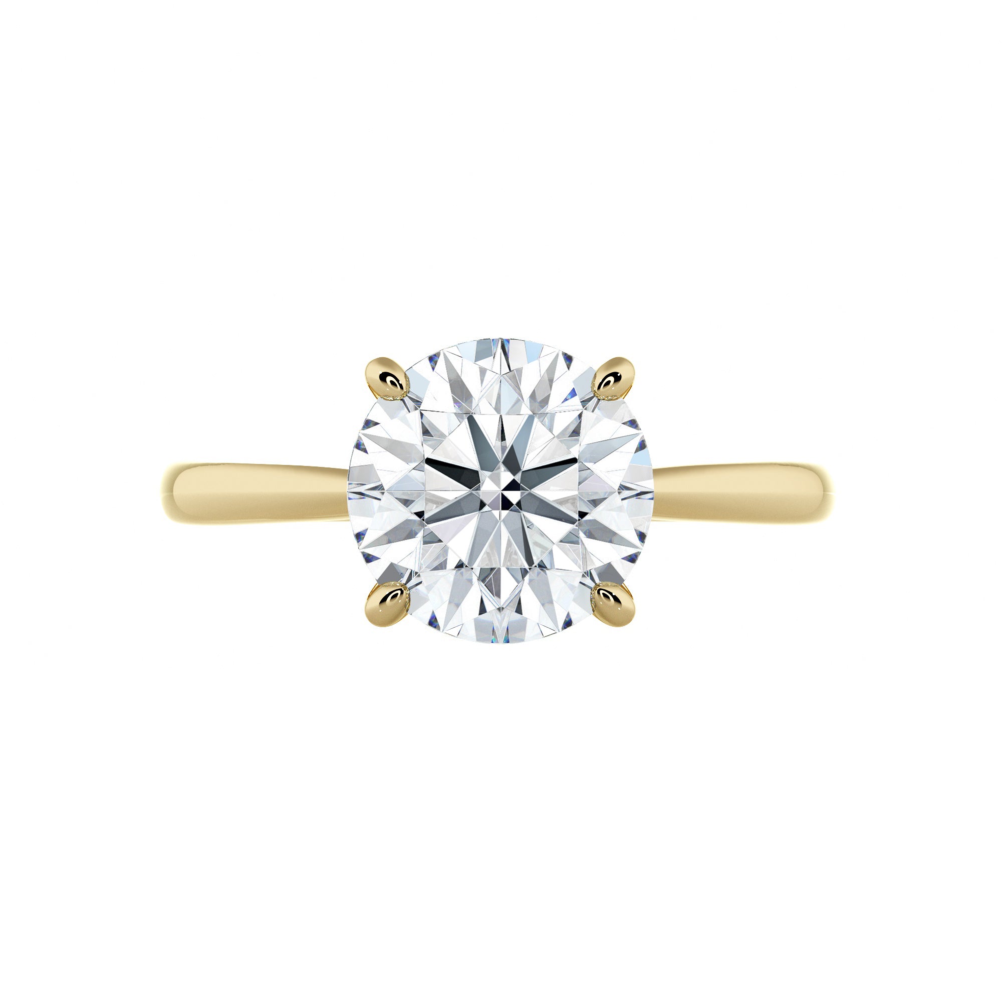 Round Four Claw Diamond Solitaire Engagement Ring - Tok Jewellers